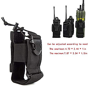 Tactical Radio Holder Radio Case Molle Radio Pouch Military Heavy Duty Radios Holster Bag for Two Ways Walkie Talkie Compatible with Bags/Packs/Duffels by LUITON (Black)
