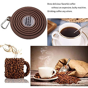 Collapsible Coffee Dripper Pour Over Coffee Filter, Silicone Reusable Coffee Maker,Paperless Coffee Brew Maker,Dishwasher Safe,Carabineer for Hiking, Backpacking,Camping,Home,Office(Brown)