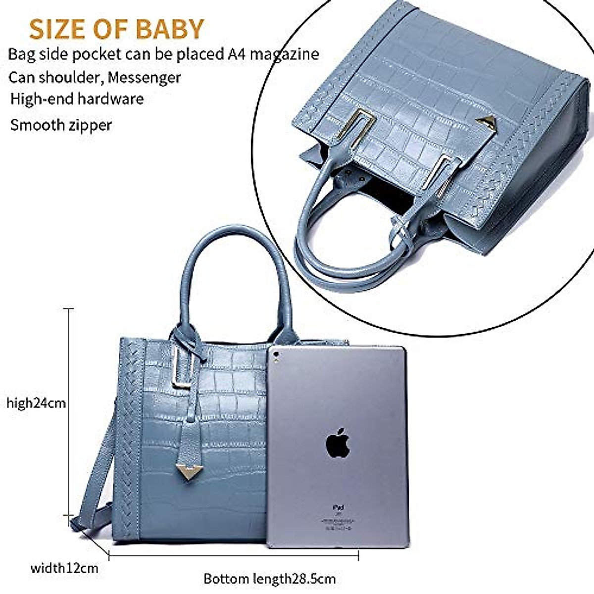 AIWendy Purses for Women Shoulder Handbag Top Handle Hobo Tote Bags, Genuine Leather (Red)