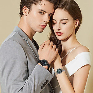 Camofit Band Compatible with Samsung Galaxy Watch 7/6/5/4 Band 40mm 44mm, Watch 6/4 Classic 47mm 43mm / 42mm 46mm, Watch 5 Pro 45mm, Watch 3 41mm, 20mm Stainless Steel Metal Band Strap, Black