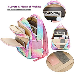 CAMTOP Backpack for Kids Girls School Backpack with Lunch Box Preschool Kindergarten BookBag Set (Y0058-2 Unicorn-Rainbow)