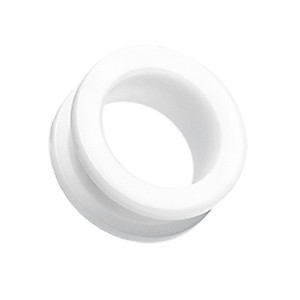 Basic Acrylic Screw-Fit Ear Gauge Freedom Fashion Tunnel Plug (Sold by Pair) (7/8", White)