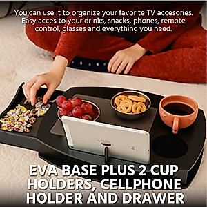 Couch Tray Table and Bed Tray Table for Breakfast in Bed and Food Tray. Coffee Table Tray and Cellphone Holder. Drawer Organizer. Portable Serving Tray. (Black)
