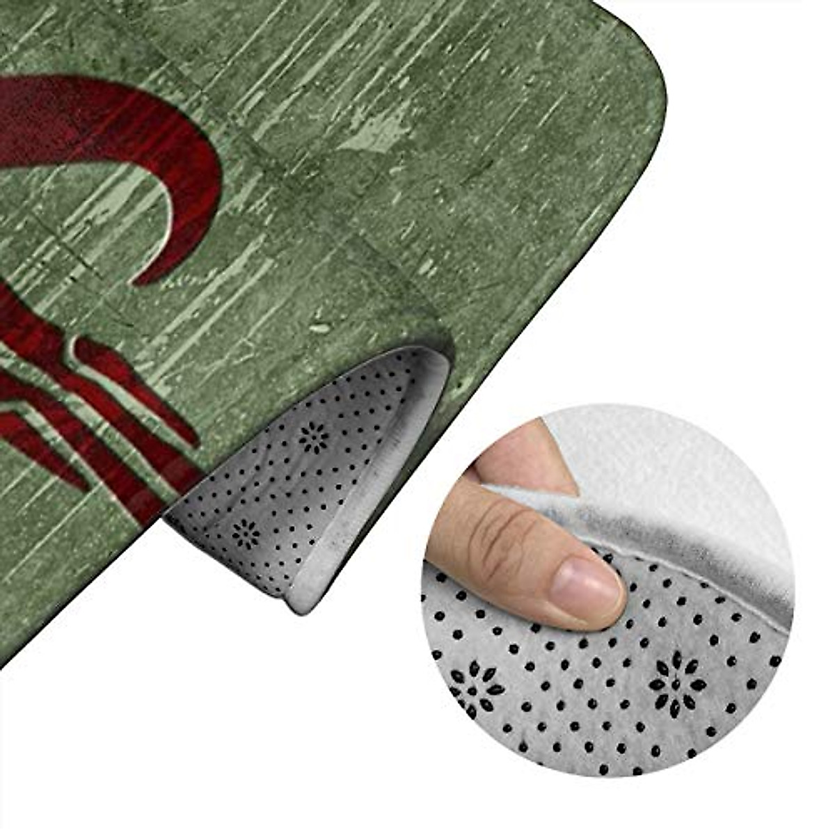 Star War Manda-Lorian Bath Mat 3 Piece Set Anti-Skid Bathroom Carpet Set Soft Pads Bath Mat + Contour Pads + Toilet Lid Cover, Absorbent Carpet Bath and Mat Anti-Slip Pads Set