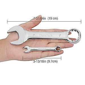 DURATECH Stubby Combination Wrench Set, SAE, 11-piece, 3/8'' to 1'', 12-Point, CR-V Steel, with Rolling Pouch