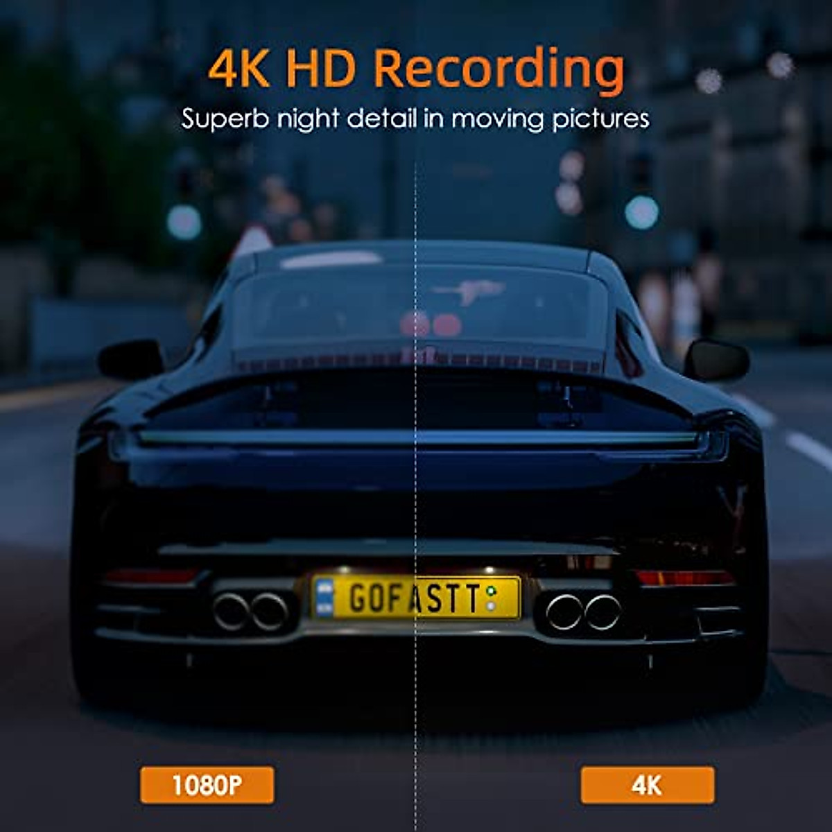 Dash Cam Front 4K and Rear 1080P, Built-in WiFi GPS, Dual Dash Camera for Cars, 170° Wide Angle Dashboard Camera Video Recorder with Night Vision, WDR, Support 512GB Max