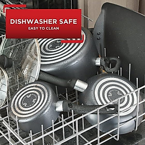 SionS Easy Care Nonstick Cookware, Griddle Pan/Flat Grill, Comfortable Handle, Even Heating, Dishwasher Safe, Oven Broiler Safe 350F, 11 inch Pans, Cookware, Grey, Black, SY372