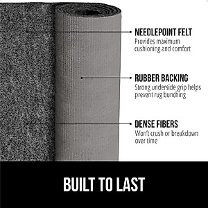 Gorilla Grip Felt and Natural Rubber Stay in Place Slip Resistant Rug Pad, 1/8” Thick, 2x10 FT Protective Padding for Under Area Rugs, Cushioned Gripper Pads, Carpet Runners Hardwood Floors Protection