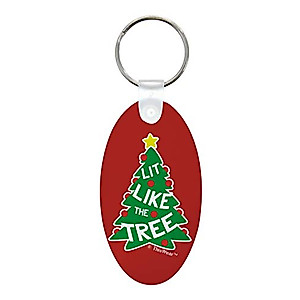 Stocking Stuffer Keychain LIT Like The Tree 2-Pack Aluminum Oval Keychain