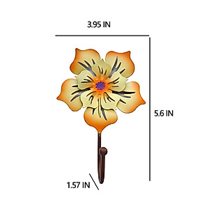 Snnshun Decorative wall mounted flower hooks,flower shaped decorative wall hooks coat racks,Decorative metal wall hooks for home and garden,for hanging coats, towels, keys, bags, hats (3 pcs)