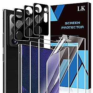 LK 2 Pack for Samsung Galaxy Note 20 Ultra Screen Protector [Not Glass] with 2 Pack Camera Lens Protector, Bubble Free Screen Protector for Note 20 Ultra