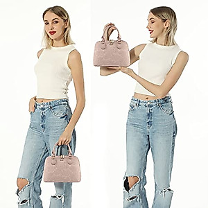 LOVEVOOK Small Purse Pink Crossbody Bags for Women Trendy Top-handle Handbags Fashion Satchel Bag Pink-Flower