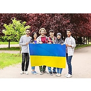 DANF Ukraine Flag 3ftx5ft Ukrainian National Flags Polyester with Brass Grommets 3x5 Foot Flag