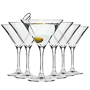 Krosno Martini Cocktail Glasses | Set of 6 | 5.1 oz | Elite Collection | Perfect for Home Restaurants and Parties | Dishwasher Safe | Gift Idea | Made in Europe