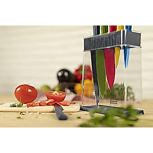 Kuhn Rikon Vision Transparent Storage Block for Knives and Scissors, 8.5 x 3 x 8.5 inches, Rectangular