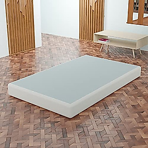 Greaton 4.5-Inch Full XL Box Spring/Foundation-Easy Simple Assembly, Durable Strong Wood Structure for Pressure Relief, Mattress Support System, Compact Size for Tight Spaces, White