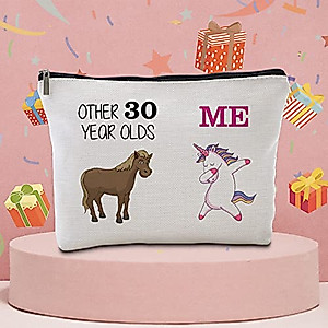 30th Birthday Gifts for Her Women Travel Makeup Bag Funny Unicorn Gift Bag Other 30 Year Old Me Unicorn Best Dirty 30 Birthday Decorations for Her 30th Birthday Gift Ideas