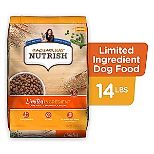Rachael Ray Nutrish Limited Ingredient Lamb Meal & Brown Rice Recipe, Dry Dog Food, 14 Pound Bag (Packaging Design May Vary)