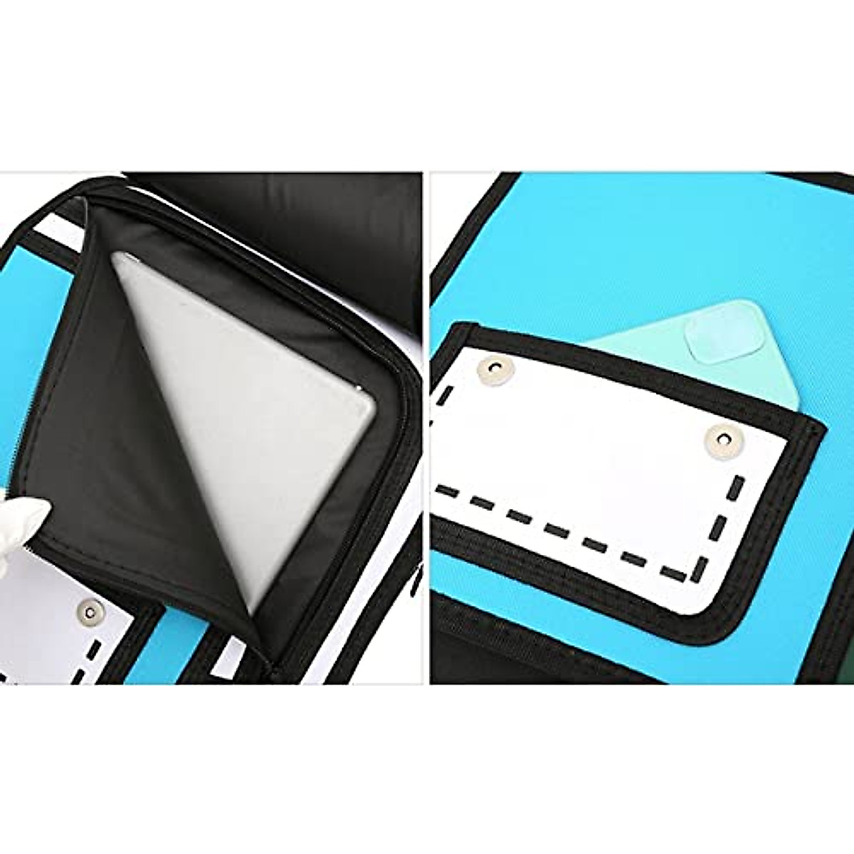 Kawaii Backpack Sketch Cute Cartoon 3D Jump Style 2D Drawing from Comic Paper Anime Bookbag School Supplies Fun Daypack (Purple)