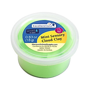Excellerations Mini Cloud Clay Set of 5, .63 oz Each - Party Favors, Sensory Toys for Kids, Fidget Kit