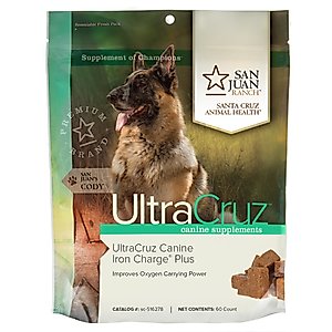 UltraCruz Canine Iron Charge Plus Supplement for Dogs, 60 Tasty Chews
