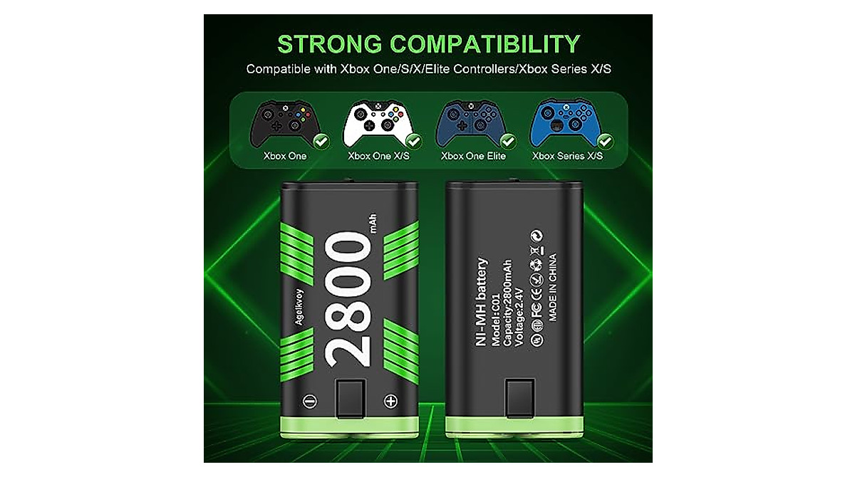 4-Pack Xbox One Battery Packs - Fast Charge & Last 48 Hours