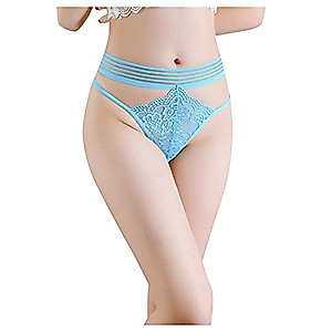 XJYIOEWT Womens Underwear Briefs Nylon Women'S Lingerie Plus Size With Underwire Underwear Organizer For Women Plus Size Lingerie For Women,Sheer Lace Sexy V Neck Bodysuit,Eyelash One Piece Sky Blue