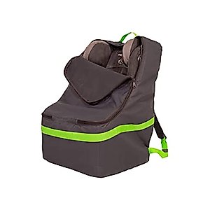 J.L. Childress Ultimate Backpack Padded Car Seat Travel Bag, Grey with Lime Trim, Grey/Lime Green
