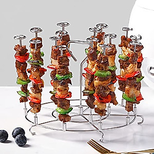 Skewer Stand, For Instant Pot 8 Qt Air Fryer Accessories, Stainless Steel Skewers Rack Holder Compatible with 8 Quart Pressure Cookers and for Ninja Foodi 8 Quart, Kabob Grill Instapot Accessory