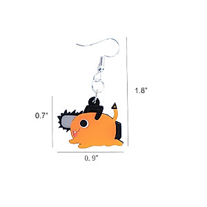 Orange Dog Anime Earrings Drop Cute Earrings for Women Accessory Cosplay (Dog)