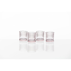 Fortessa NoHo Collection Set of 4 Cocktail Glass, 4 Count (Pack of 1), Pink