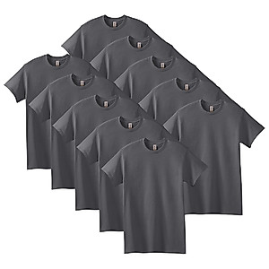 Gildan Men's Heavy Cotton T-Shirt, Style G5000, Multipack, Charcoal (10-Pack), X-Large
