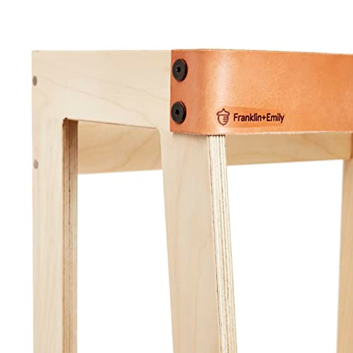 Franklin + Emily Wooden Toddler Tower and Step Stool (Toddler Step Stool with Leather Strap, Kitchen Helper Tower, Kitchen Tower, Safety Stool, Kid Step Stool, Activity Tower, Montessori Tower)