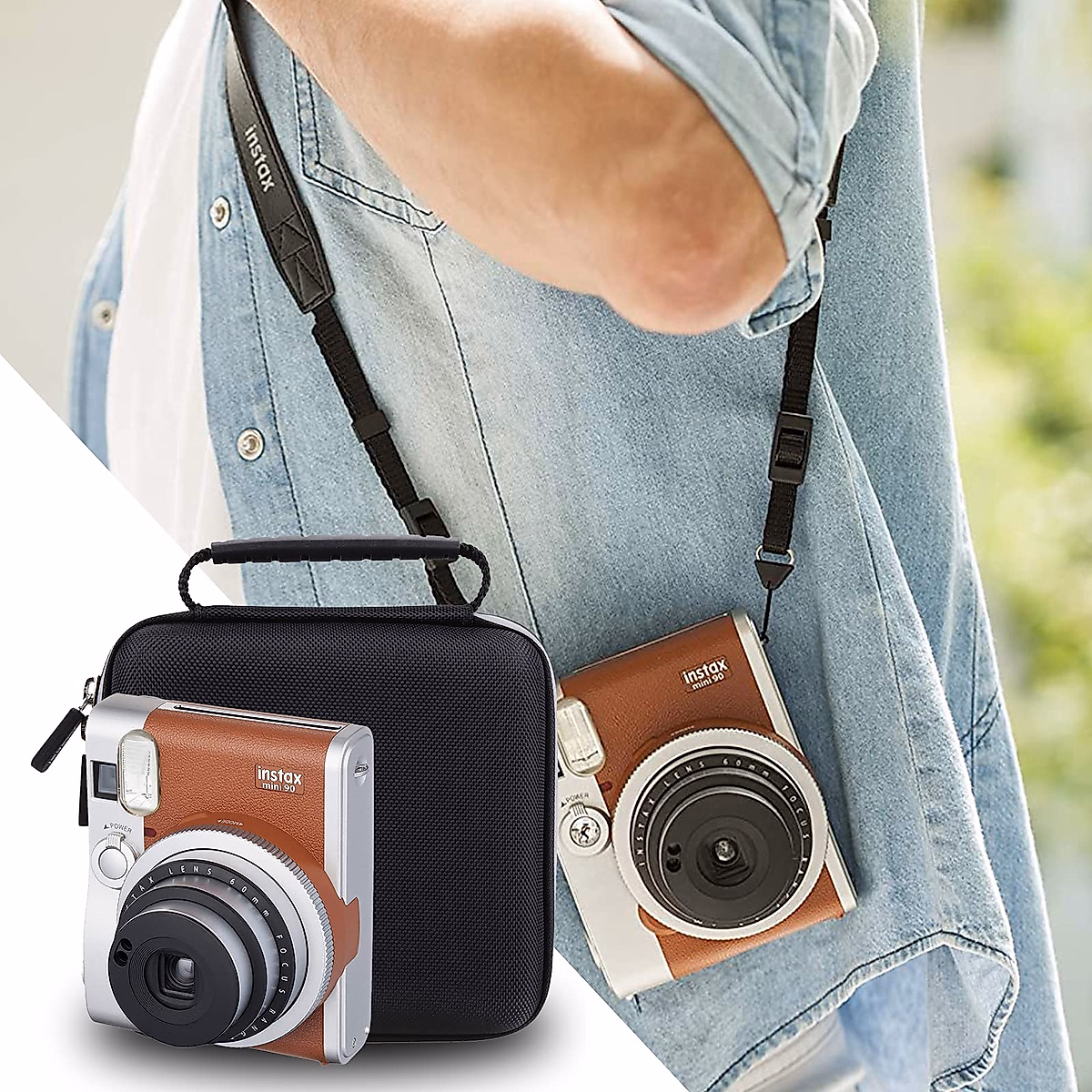 Mchoi Hard Portable Case Compatible with Fujifilm Instax Mini 90 Instant Film Camera & Accessories,Case Only