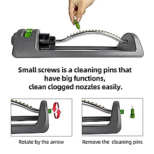 Lawn Sprinkler, HH Together Oscillating Sprinkler with 18 Hole Brass Nozzles, Water Sprinkler for Lawn & Garden Covers up to 3,600 sq.ft, Easy Adjust Range Control