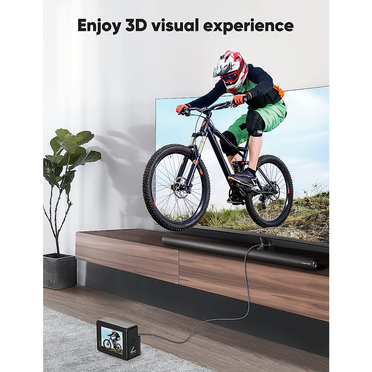 oldboytech 4K Micro HDMI to HDMI Cable Adapter 3FT, Micro HDMI Cable Nylon Braid (Male to Male) 8K/4K@60HZ/3D Grey Compatible with Hero 8/7/6/5, Raspberry Pi 4, A6000, A6300, Nikon Camera