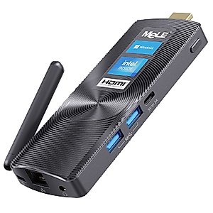 MeLE PCG02 Mini PC Stick Fanless Windows 11 Pro J4125 8GB/256GB, Mini Computer Stick HDMI 4K 2.4G/5G Wi-Fi 5 BT4.2 Gigabit Ethernet Micro PC on Business Industrial IoT Digital Signage