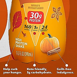 Premier Protein Shake Limited Edition 30g 1g Sugar 24 Vitamins Minerals Nutrients to Support Immune Health, Pumpkin Spice, 11.5 Fl Oz (Pack of 12)