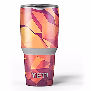 Design Skinz Neon Pink and Orange Geometric Shapes - Skin Decal Vinyl Wrap Kit Compatible with The Yeti Rambler Cooler Tumbler Cups