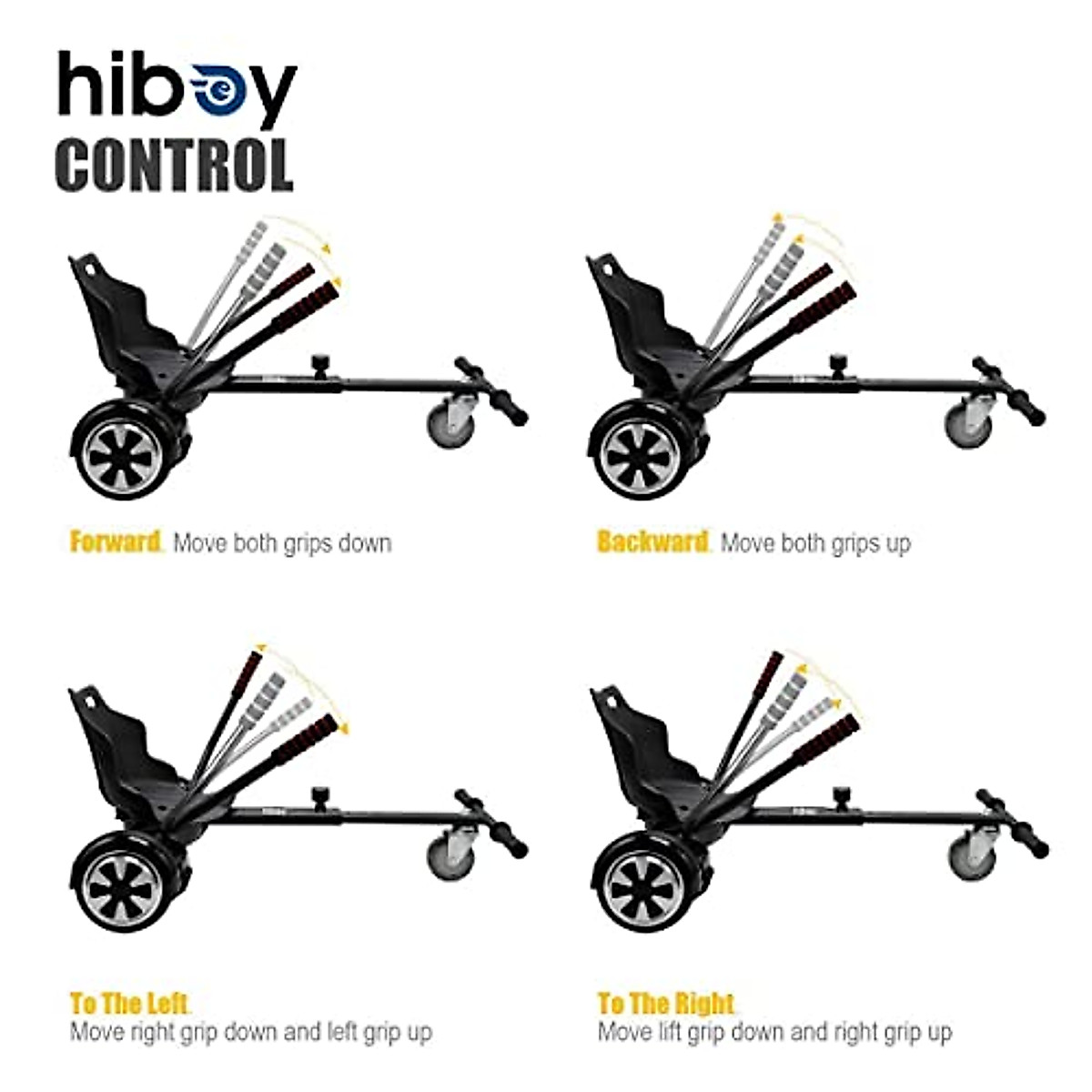 Hiboy HC-01 Hoverboard Kart Seat Attachment Accessory for 6.5" 8" 10" Two Wheel Self Balancing Scooter