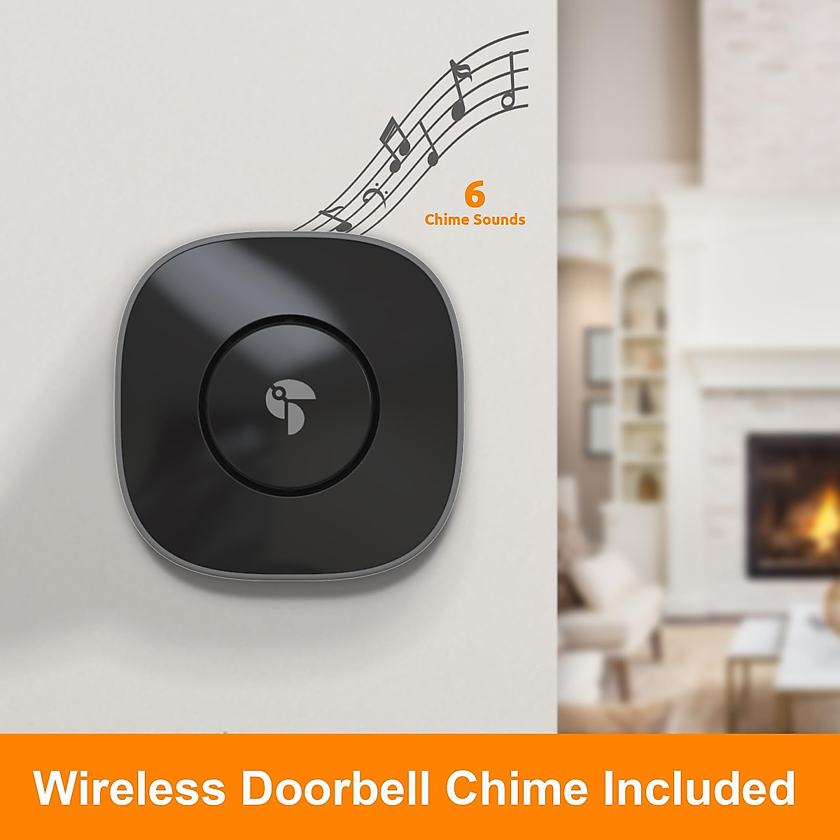 TOUCAN 1080P Wireless Video Doorbell with Wireless Chime, 2-Way Audio, Motion Detection, Night Vision, 180-Degree Ultra Wide Angle Lens, Compatible with Alexa & Google Home, No Subscription Required