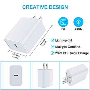 iPhone Fast Charger Block [2 Pack] USB C Wall Charger PD Power Adapter for iPhone 15 Pro/15 Pro Max/15/15 Plus/14 Pro/13/12/11/Pro/Max/Mini/SE/XS/XR, Samsung Galaxy S24 A15 A14 5G A13, Pixel 8 Pro/7a