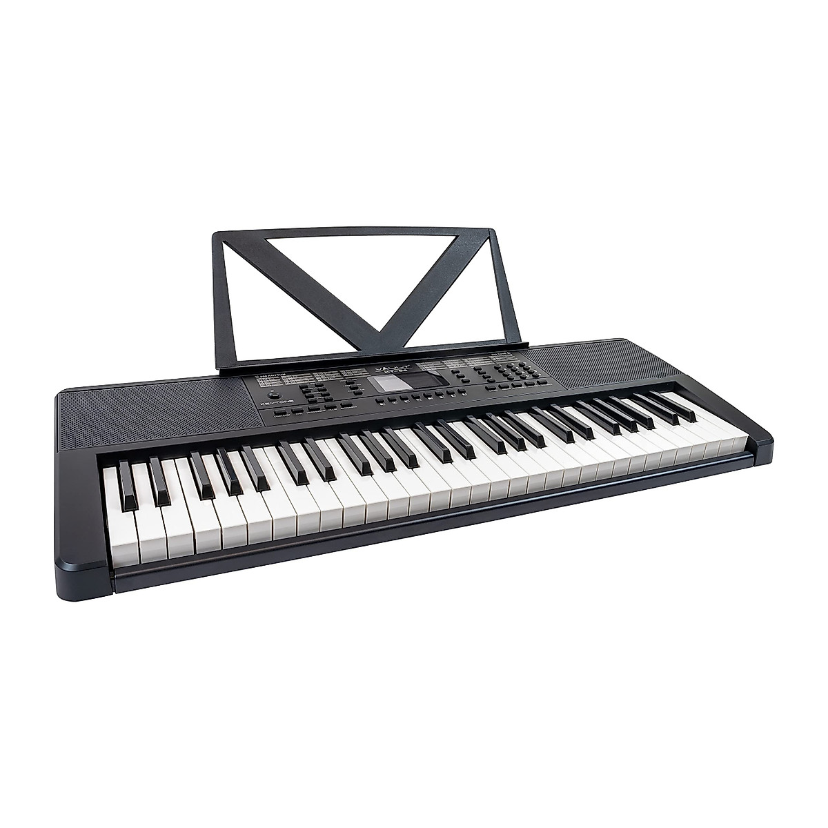 Vault KT-54 Keytone 54-Key Electronic Keyboard - Black Bundle with Adjustable Stand, Bench, Headphones, Keyboard Stickers, Austin Bazaar Instructional DVD, and Polishing Cloth