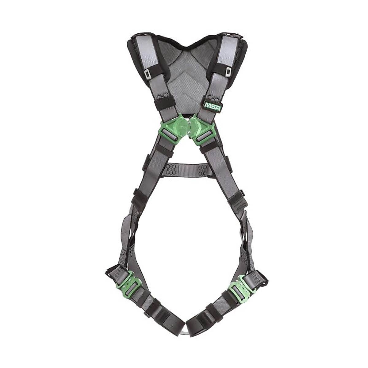 MSA 10194630 V-FIT Full Body Safety Harness - Size: Medium, D-Ring Configuration: Back, Quick Connect Leg Straps, With Shoulder Padding, Full Body Harness