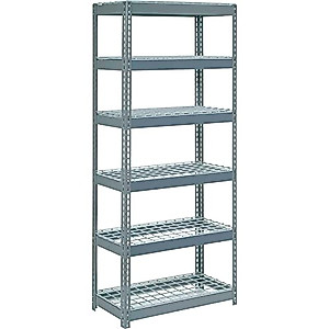 Global Industrial Extra Heavy Duty Shelving 36"W x 24"D x 96"H With 6 Shelves, Wire Deck, Gry