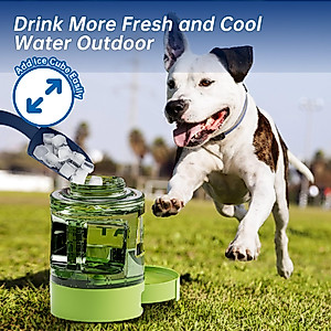 77oz Dog Water Bowl Dispenser, Dog Camping Essentials,Large Dog Travel Water Bottle with Pull-Out Drinking Bowl, Portable for Dog, Dog Beach Essentials Accessories, Car Water Bowl for Dogs, Bpa Free