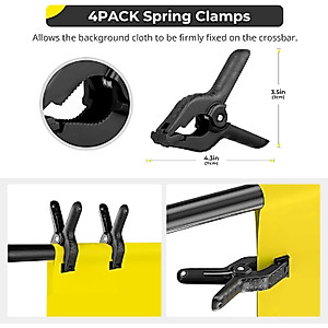 Aureday 8x5FT T-Shape Backdrop Stand, Adjustable Backdrop Stand Kit with Horizontal Pole, 4 Spring Clamps, Sandbag, and Black Carrying Bag for Parties/Wedding/Photography/Decoration