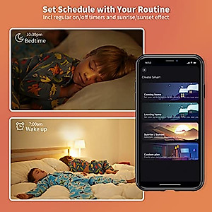 MagicLight Smart Light Bulb Works with Alexa Google Home, A19/E26 800LM Color Changing Light Bulb, WiFi & Bluetooth 5.0, Dimmable, RGBCW, Music Sync, APP Control, No Hub Required