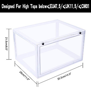 K.T.Z Shoe Storage Container Shoe Box Shoe Display Stackable Shoe display box Sneaker Box Stackable Clear for Men Women(D Style Transparent, 16 PCS)