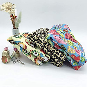 Small Animal Hanging Hammock Pet Swinging Bed 3 Tier Sleep Nap Sack Cage Accessories Kit Set Tunnel Ferret Rat Cave Sugar Glider Hideouts Warm Bedding for Squirrel Guinea Pig (Bluecat Pattern)